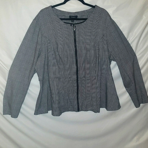 torrid | Jackets & Coats | Torrid Black White Herringbone Plaid Career ...